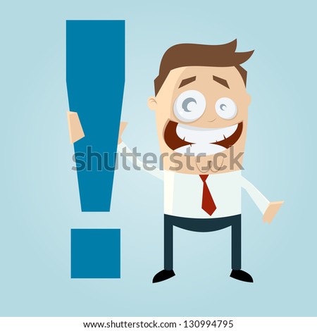 Funny Cartoon Man Exclamation Mark Stock Vector (Royalty Free ...