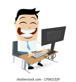 59,800 Cartoon man at desk Stock Illustrations, Images & Vectors ...