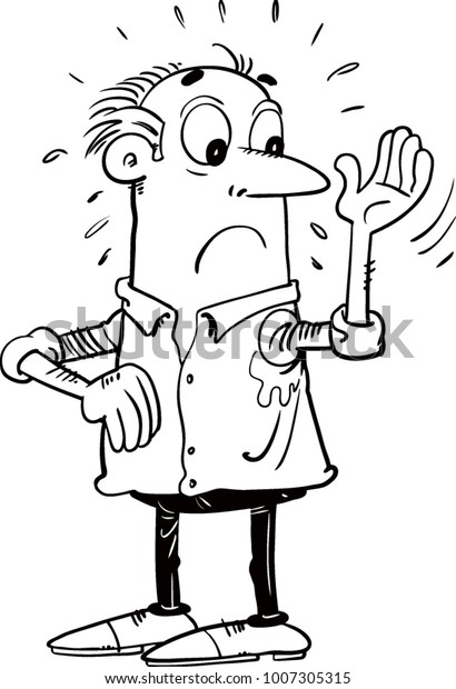 Funny Cartoon Man Sweating Stock Vector (Royalty Free) 1007305315 ...