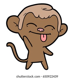 Funny Cartoon Monkey Waving Stock Vector (Royalty Free) 650922439 ...