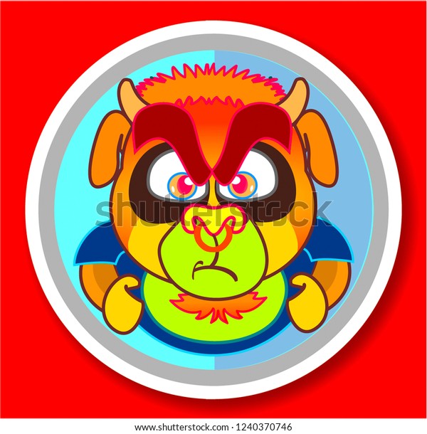 Funny Cartoon Monster Ogres Faces Icons Stock Vector (Royalty Free ...