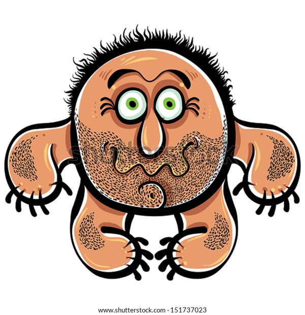 Funny Cartoon Monster Stubble Vector Illustration Stock Vector (Royalty ...
