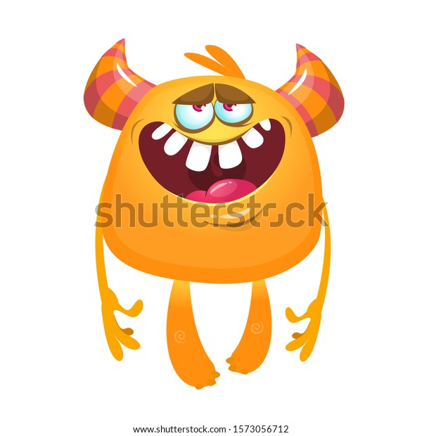 Funny Cartoon Monster Vector Illustration Cute Stock Vector (Royalty ...