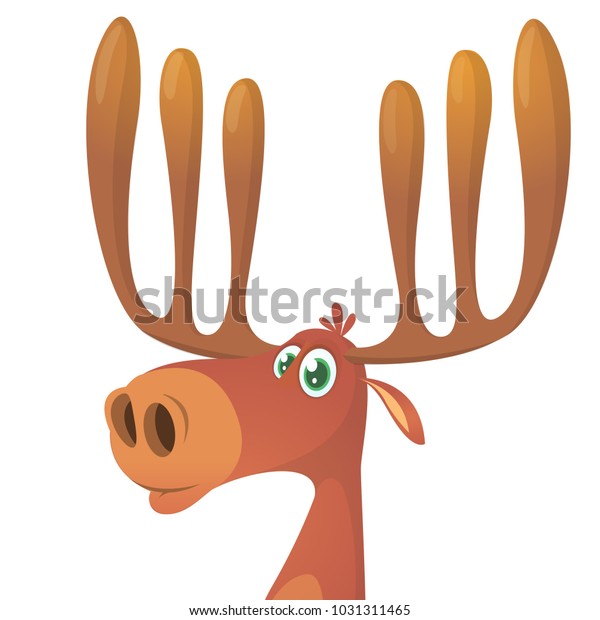 Funny Cartoon Moose Vector Moose Character Stock Vector (Royalty Free ...