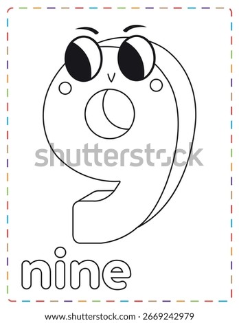 Number 9 Coloring Pages | Free download on ClipArtMag