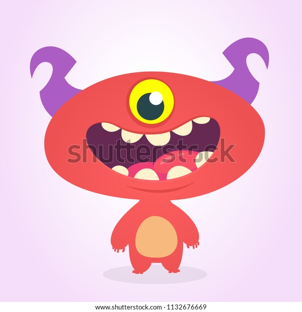 Funny Cartoon One Eyed Alien Vector Stock Vector (Royalty Free ...