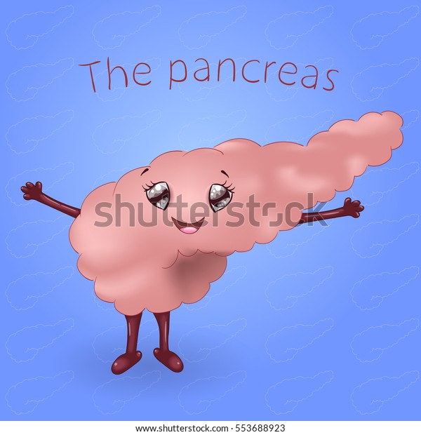 Funny Cartoon Pancreas Stock Vector (Royalty Free) 553688923