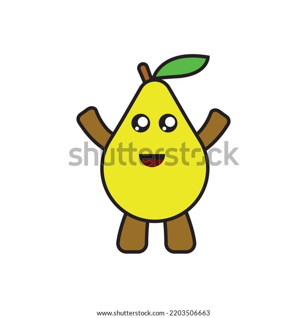 Funny Cartoon Pear Vector Graphic Stock Vector (Royalty Free ...