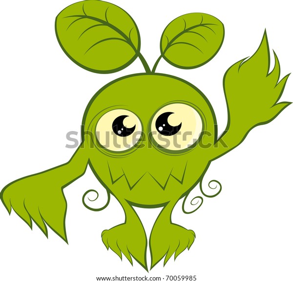 Funny Cartoon Plant Monster Stock Vector (Royalty Free) 70059985