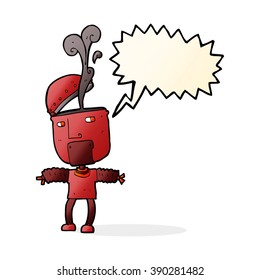 Funny Cartoon Robot Open Head Thought Stock Vector (Royalty Free) 397304560