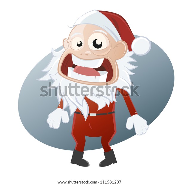 Funny Cartoon Santa Claus Scared Stock Vector (Royalty Free) 111581207