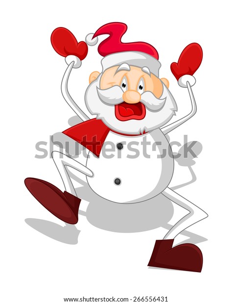 Funny Cartoon Santa Dancing Stock Vector (Royalty Free) 266556431 ...