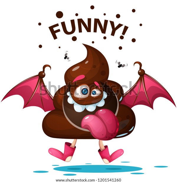 Funny Cartoon Shit Monster Characters Vector Stock Vector (Royalty Free ...