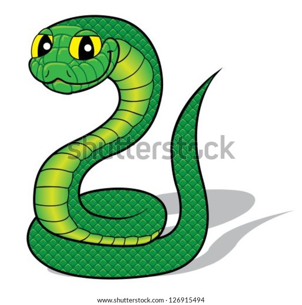 Funny Cartoon Snake Stock Vector (Royalty Free) 126915494 | Shutterstock