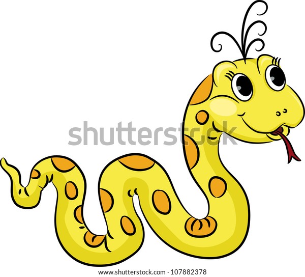Funny Cartoon Snake Vector Illustration Stock Vector (Royalty Free ...
