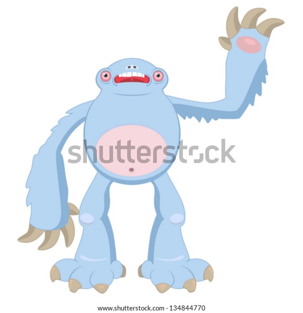 Funny Cartoon Snow Monster Stock Vector (Royalty Free) 134844770 ...