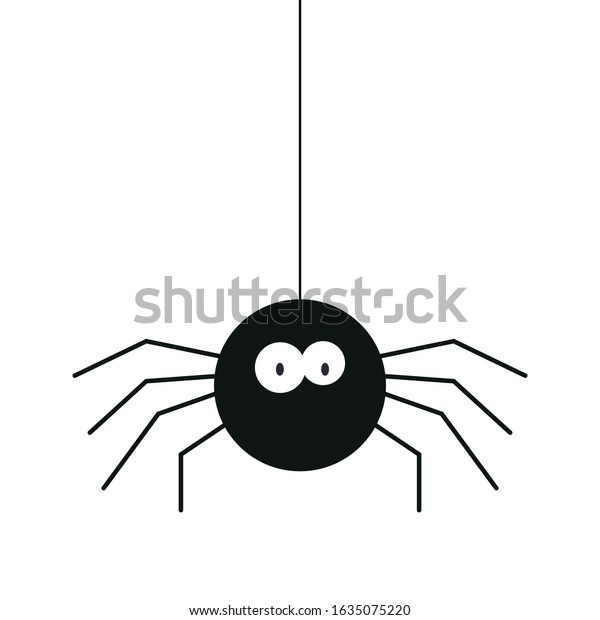 Funny Cartoon Spider Flat Vector Illustration Stock Vector (Royalty ...