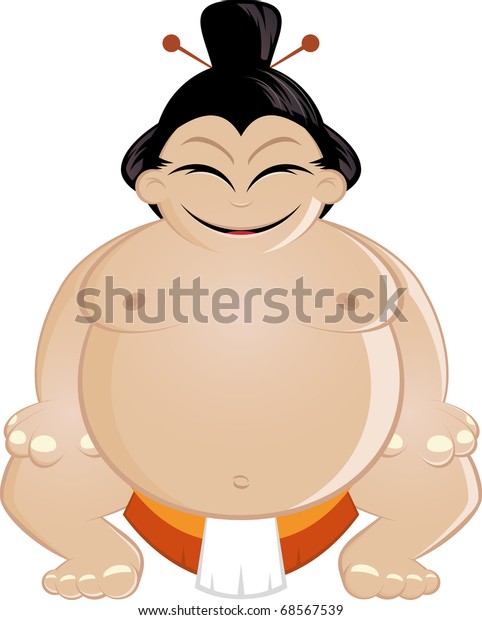 Funny Cartoon Sumo Stock Vector (Royalty Free) 68567539