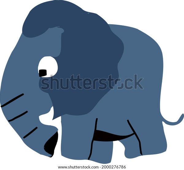 Funny Cartoon Surprised Elephant Isolated Animal Stock Vector (Royalty ...