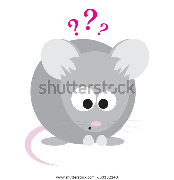 Funny Cartoon Surprised Mouse Question Marks Stock Vector (Royalty Free ...