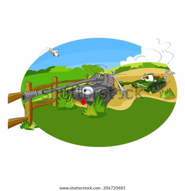 Funny Cartoon Tanks: เวกเตอร์สต็อก (ปลอดค่าลิขสิทธิ์) 206720683 ...