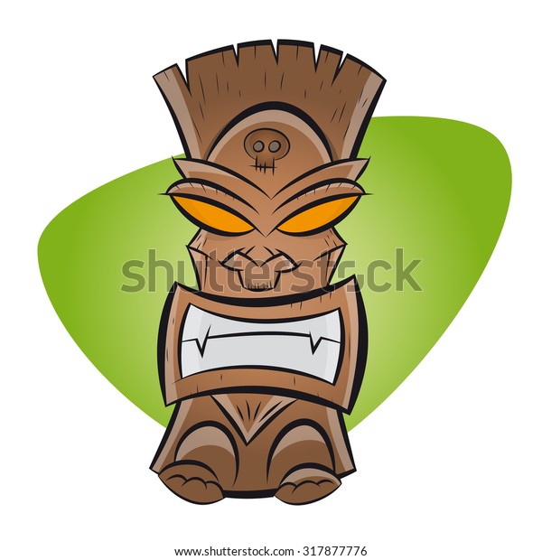 Funny Cartoon Tiki Stock Vector (Royalty Free) 317877776
