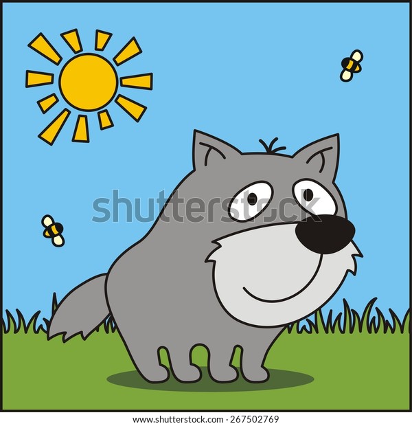 Funny Cartoon Wolf Stock Vector (Royalty Free) 267502769 | Shutterstock