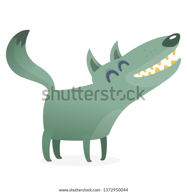 Funny Cartoon Wolf Vector Illustration Stock Vector (Royalty Free ...
