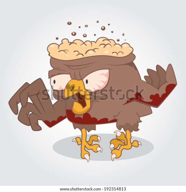 Funny Cartoon Zombie Bird Vector Illustration Stock Vector (Royalty ...
