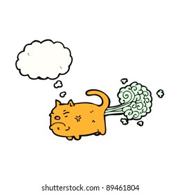 Retro Cartoon Farting Cat Stock Vector (Royalty Free) 141636355