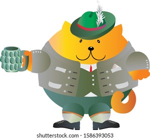 Funny Cat German Suit Stock Vector (Royalty Free) 1586393053 | Shutterstock