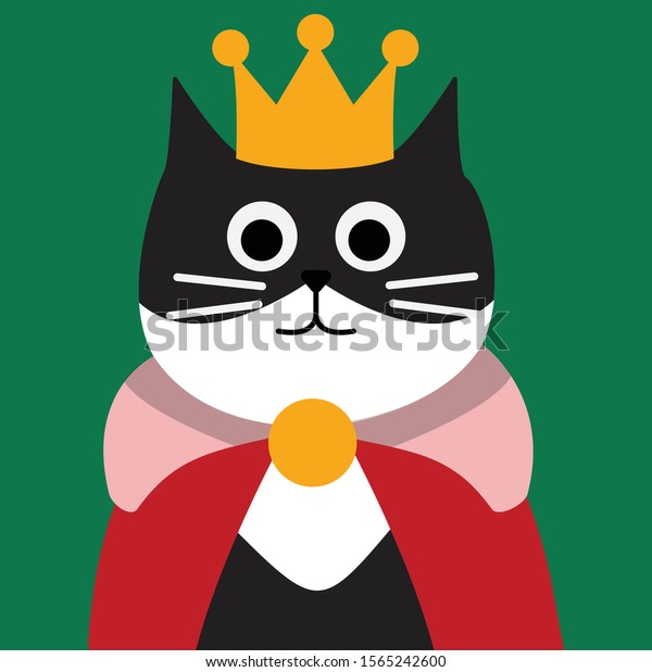 Funny Cat King Vector Illustration Mascot Stock Vector (Royalty Free ...