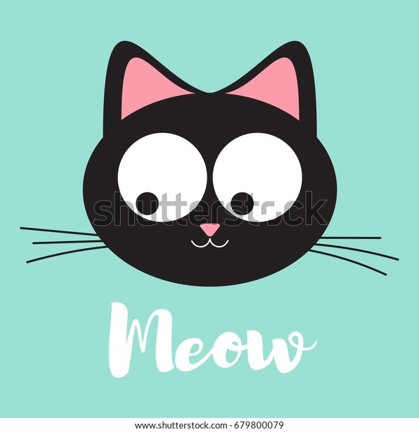 Funny Cat Meow Vector Illustration Stock Vector Royalty Free 679800079