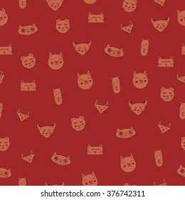 Funny Cat Seamless Texture Stock Vector (Royalty Free) 376742311 ...