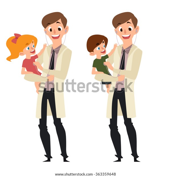 Funny Character Doctor Kids Vector Illustration Stock Vector (Royalty ...