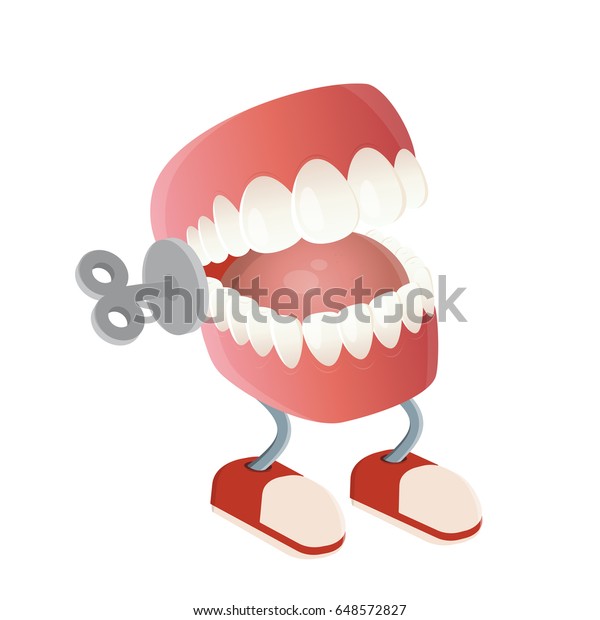 Funny Chattering Teeth Toy Stock Vector (Royalty Free) 648572827