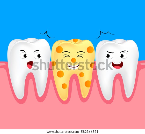 Funny Cheese Cartoon Tooth Character Dental Stock Vector (Royalty Free ...