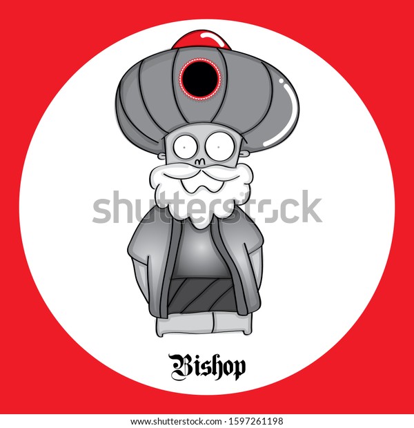 Funny Chess Characters Chess Icons Bishop Stock Vector (Royalty Free ...