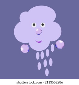 Funny Cloud Childrens Drawing Illustration Cartoon Stock Vector ...