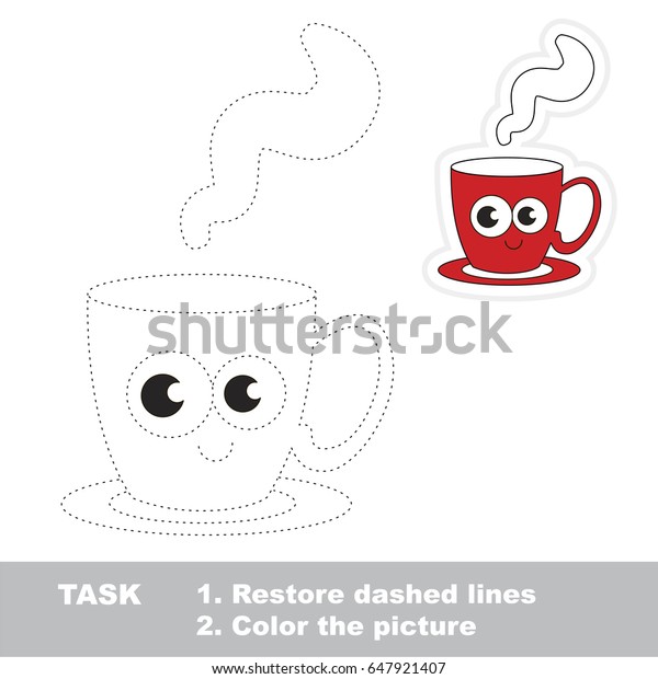 Funny Coffee Cup Dot Dot Educational Stock Vector (Royalty Free ...