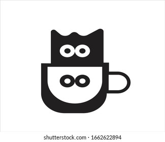 Funny Coffee Cup Logo Design Stock Vector (Royalty Free) 1662622894 ...