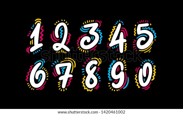 Funny Color Kid Font Numbers Stock Vector (Royalty Free) 1420461002 ...