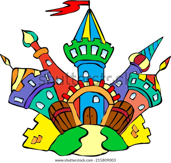 Funny Colorful Castle Vector Illustration Children Stock Vector ...