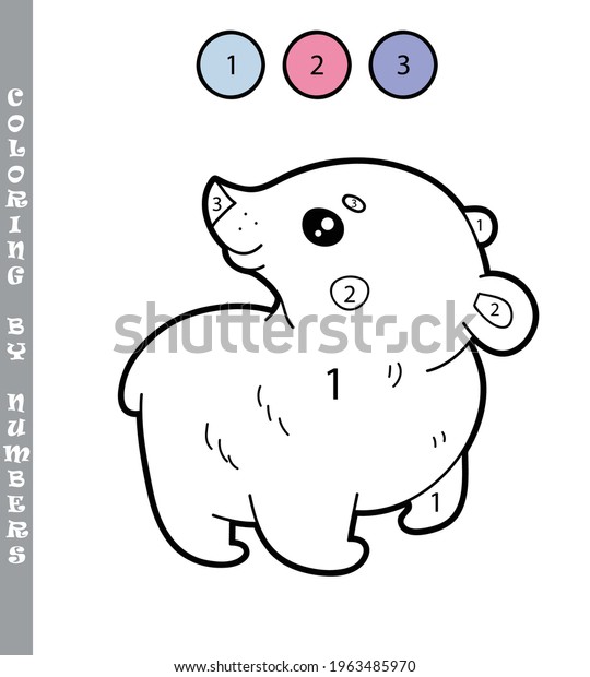 Funny Coloring By Numbers Coloring Educational Stock Vector (Royalty ...