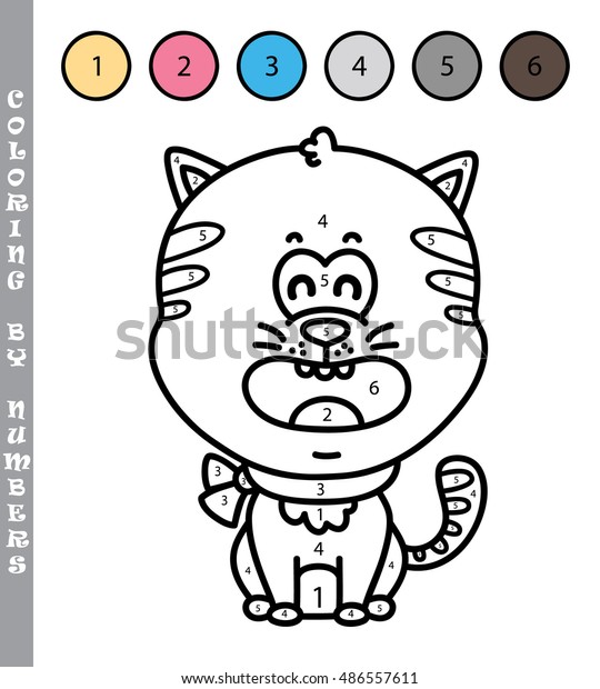 Funny Coloring By Numbers Game Vector: vector de stock (libre de ...