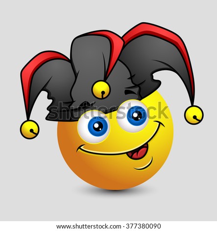 Funny Comic Jester Emoji Smiley Emoticon Stock Vector (Royalty Free ...