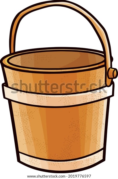 Funny Cool Bucket Made Wood Cartoon Stock Vector (Royalty Free ...