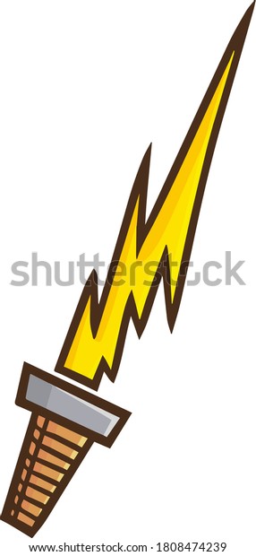 Funny Cool Yellow Thunder Sword Ready Stock Vector (Royalty Free ...