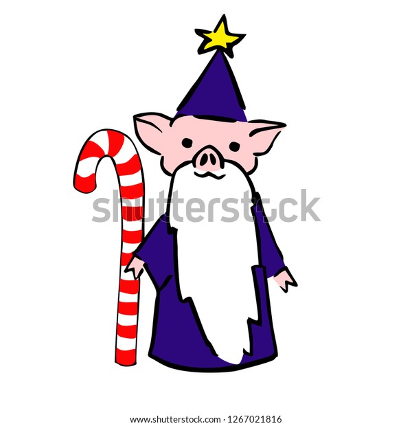 Funny Costumed Colour Pig Mage Candy Stock Vector (Royalty Free ...