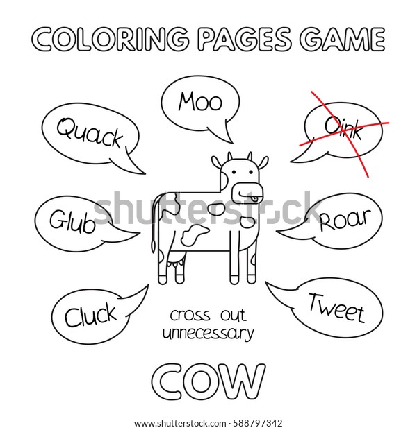 Funny Cow Kids Learning Game Vector Stock Vector (Royalty Free) 588797342